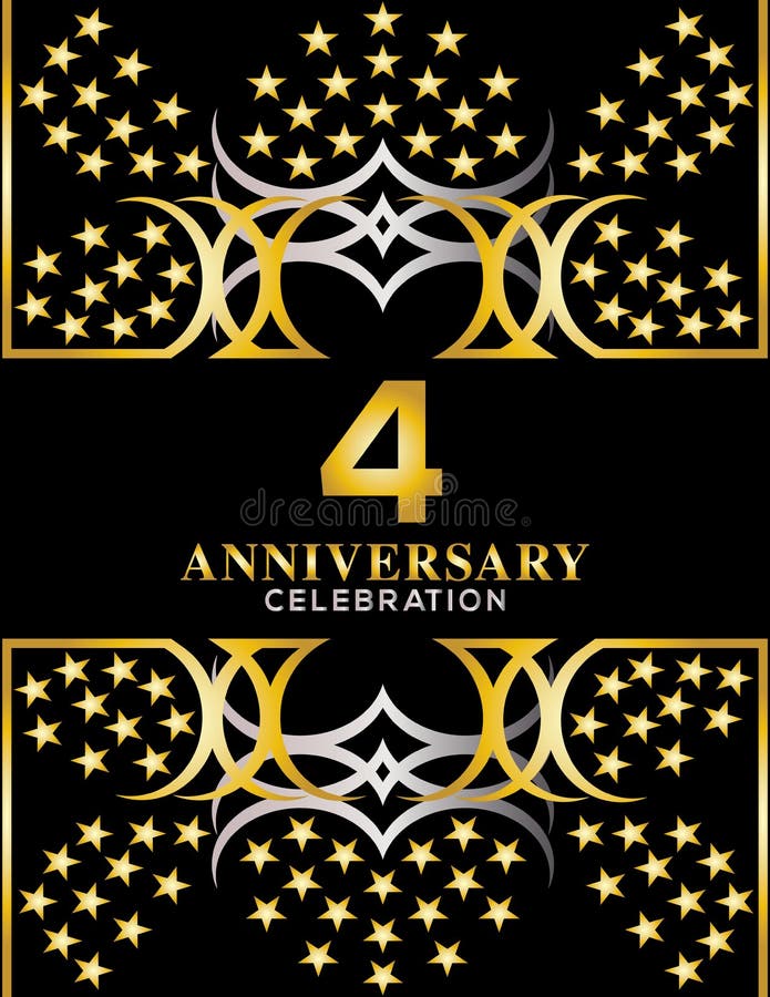 Creative Vector Illustration of Anniversary Celebration of 4 Years ...