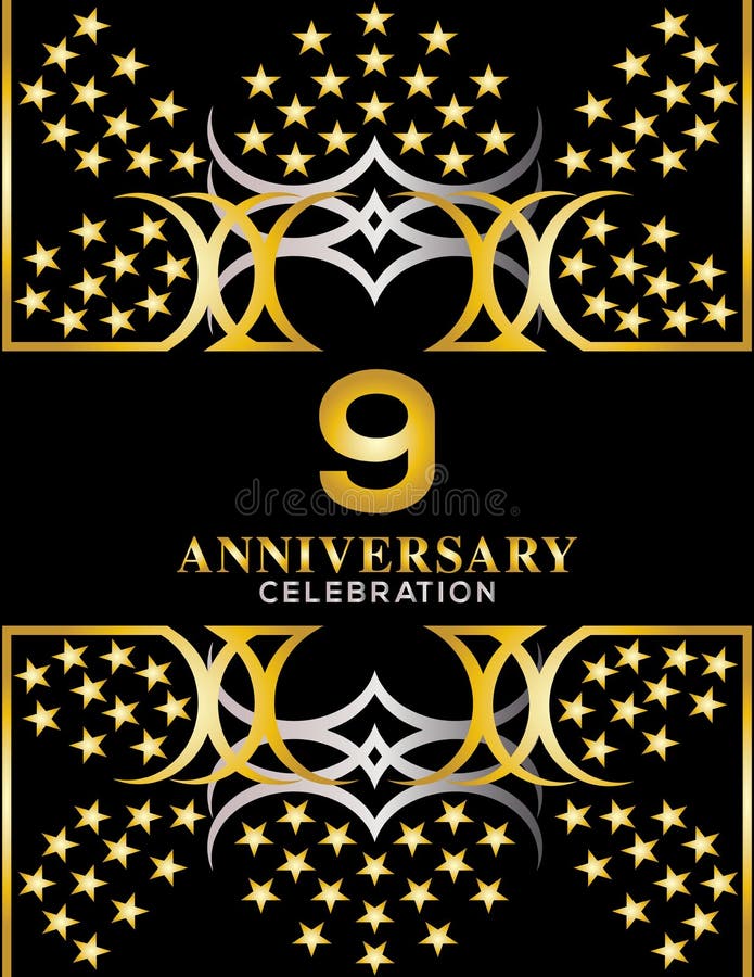 Creative Vector Illustration of Anniversary Celebration of 9 Years ...