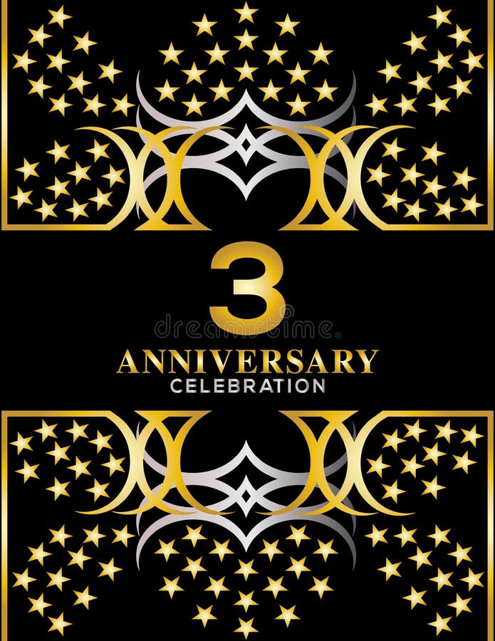 Creative Vector Illustration of Anniversary Celebration of 3 Years ...