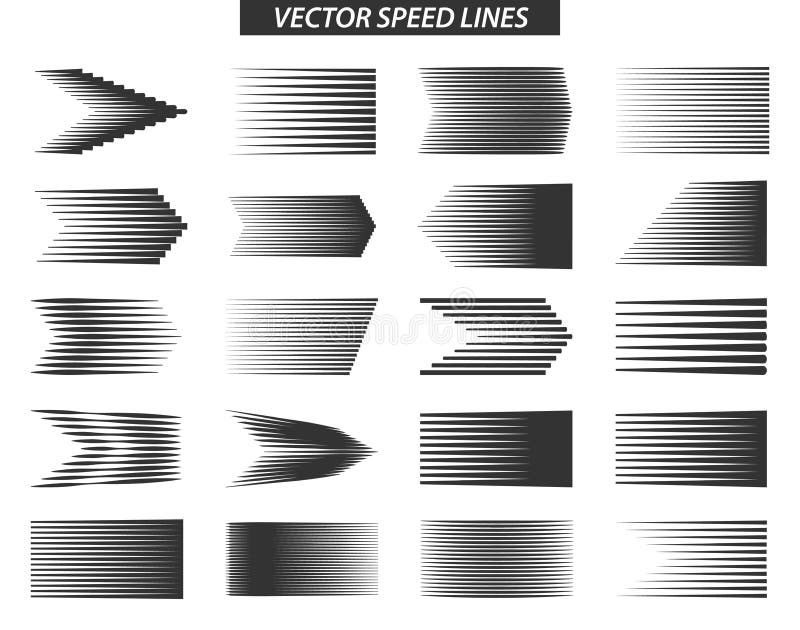 Creative Vector Illustration of Different Simple Speed Line Isolated on ...