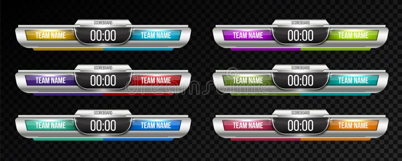 Creative Vector Illustration Digital Scoreboard Broadcast Graphic ...