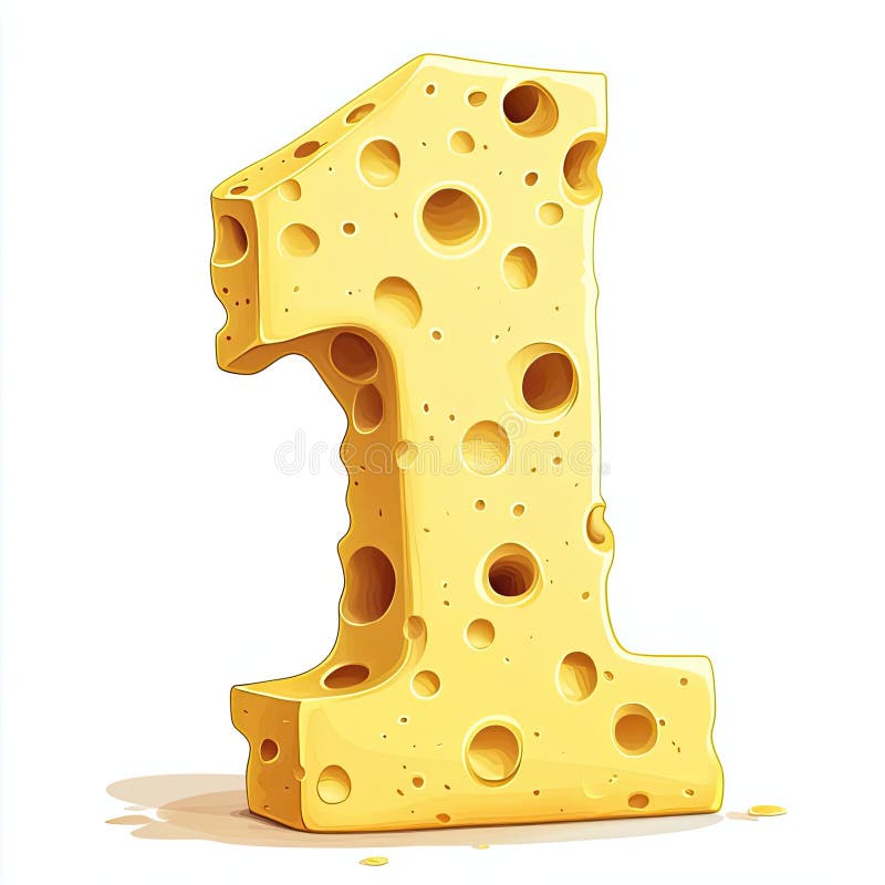 A Vector Illustration of the Number 1 Made Out of Cheese Stock ...