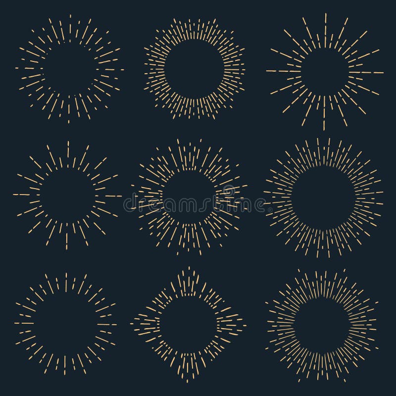 Creative Vector Illustration of Geometric Hand Drawn Sun Beams Isolated ...