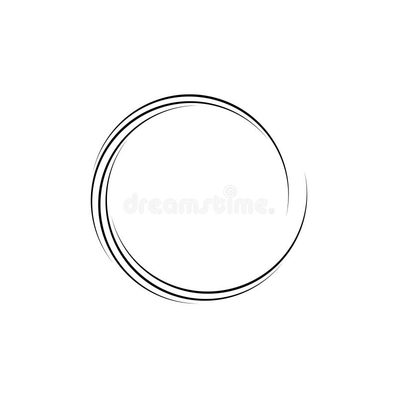 Hand Drawning Circle Line Sketch Set Stock Vector - Illustration of ...