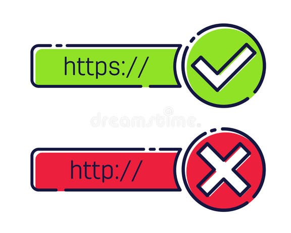 Creative Vector Illustration of Http, Https Protocol Connection Ssl ...
