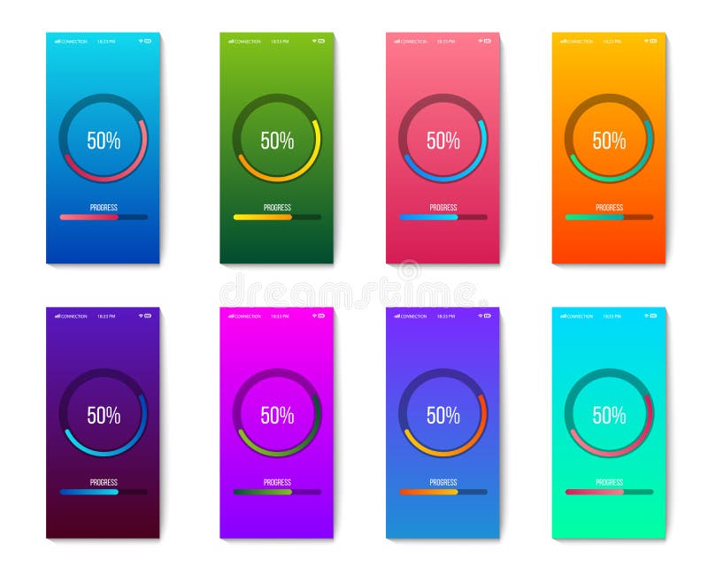 Creative Vector Illustration of Mobile App Progress Bar Loading ...