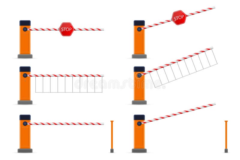 Creative Vector Illustration of Open, Closed Parking Car Barrier Gate ...