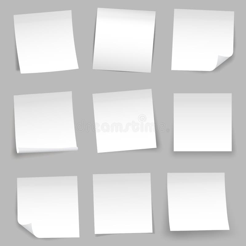 Post Note Paper Sheet or Sticky Sticker with Shadow Isolated on Stock ...