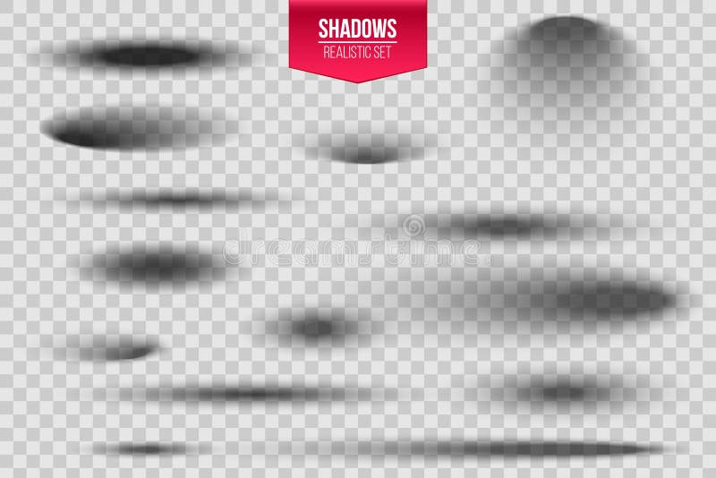 Creative Vector Illustration of Round, Oval Shadow with Soft Edges Set ...