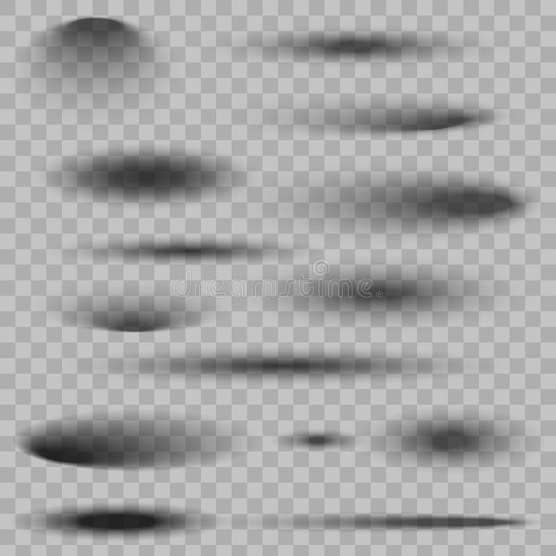 Creative Vector Illustration of Round, Oval Shadow with Soft Edges Set ...