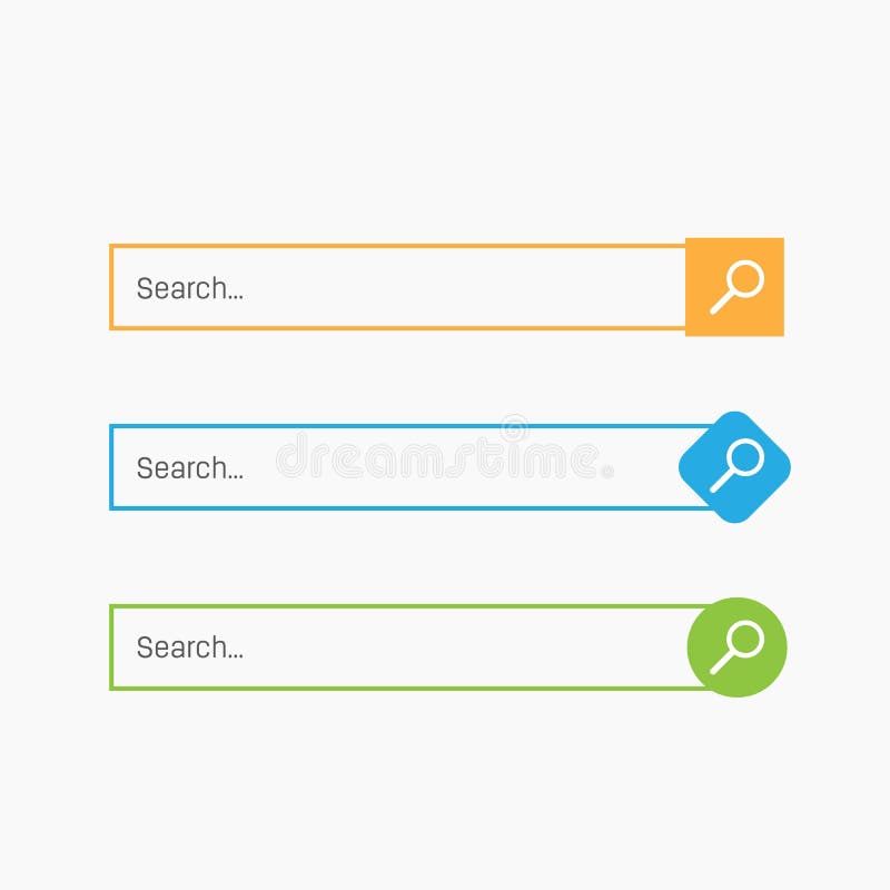Creative Vector Illustration of Search Bar Boxes Buttons. UI and UX ...