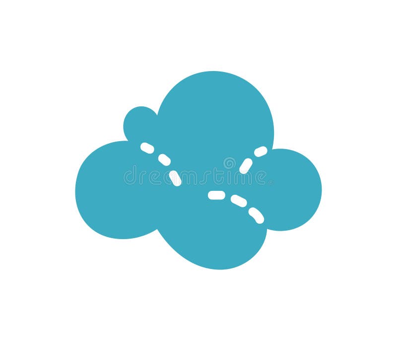 Creative Vector Illustration of a Stylized Cloud with Dashed Lines ...