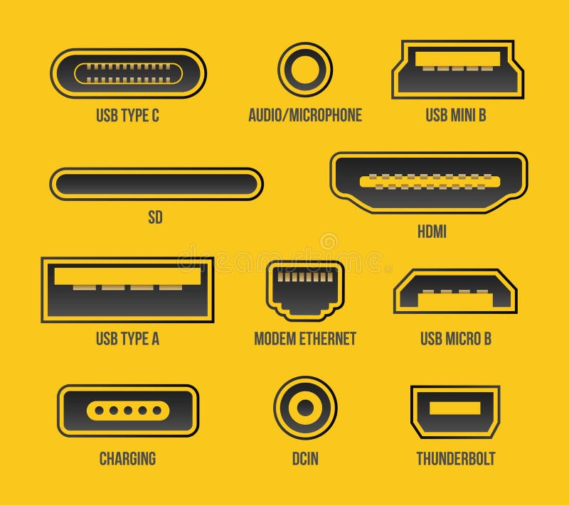 Creative Vector Illustration of Usb Computer Universal Connectors Icon ...
