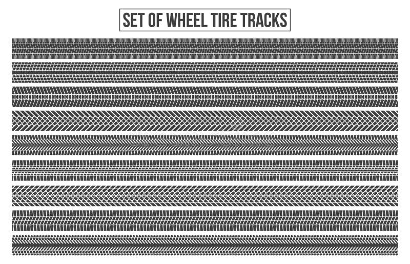 Creative Vector Illustration of Wheel Tire Tracks. Winding Trace Art ...