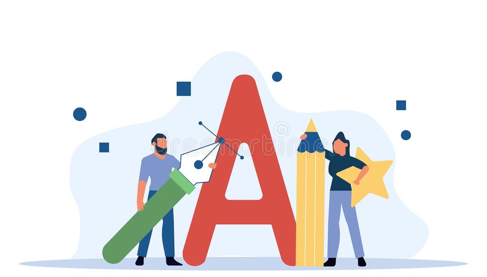 Creative Vector Illustration of Young People, Working Together and ...