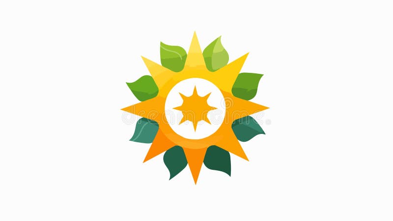 Sun Leaf and Gear Vector Logo Design Cartoon Style Stock Illustration ... Sun Leaf and Gear Vector Logo Design Cartoon Style Stock Illustration ...