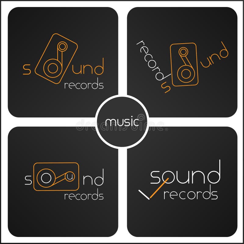 Creative Vector Logo Set Design for Music Store or Lable Stock Vector ...