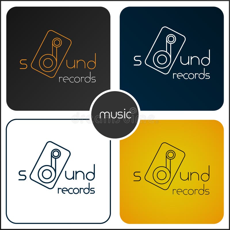Creative Logo Set Design for Music Store or Lable Stock Illustration ...