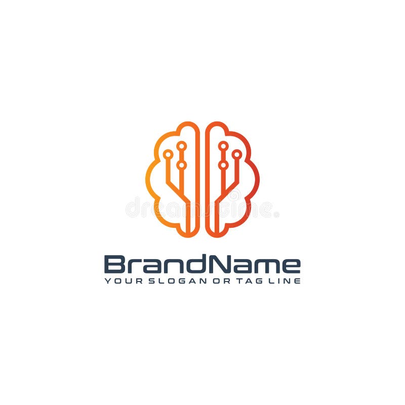 Creative Vector Logo Technology Brain Suitable for Internet it ...