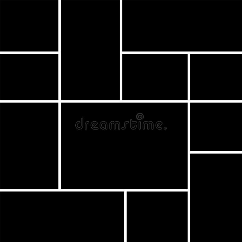 Creative Vector Template Collage Consisting of 12 Frames for a Photo of ...