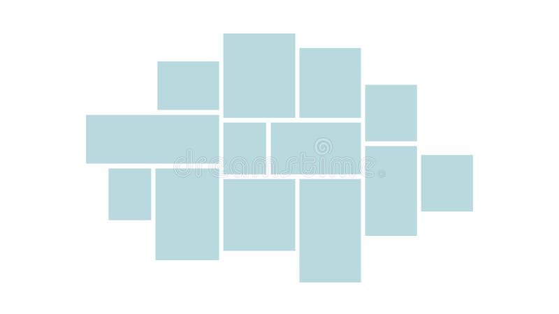 Creative Vector Template Collage Consisting of 13 Frames for a Photo of ...
