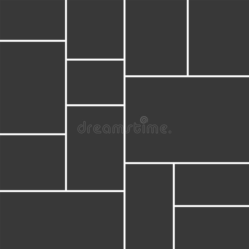 Creative Vector Template Collage Consisting of 13 Frames for a Photo of ...