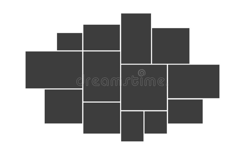 Creative Vector Template Collage Consisting of 13 Frames for a Photo of ...