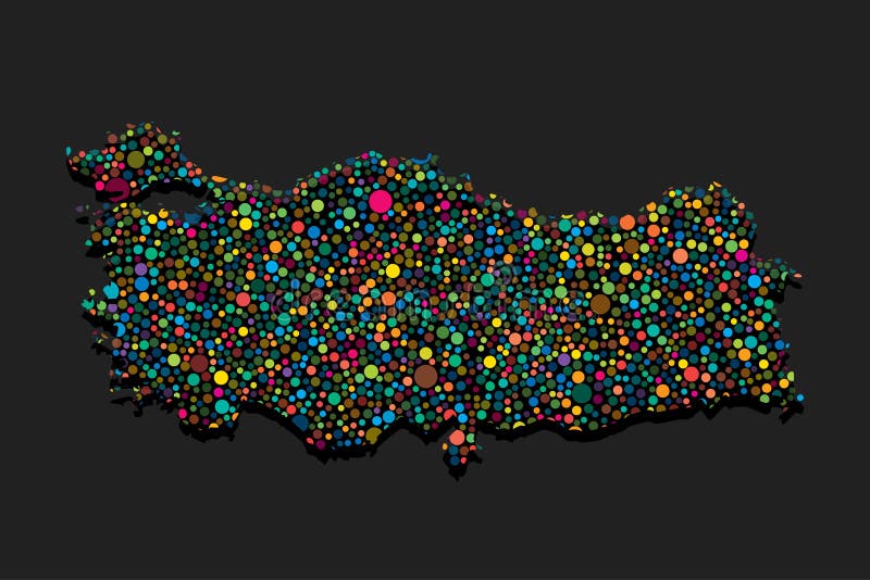 Turkey Country Map with Creative Dots Vector Stock Vector ...