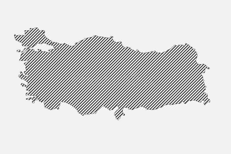 Turkey Country Map with Creative Lines Vector Stock Vector ...