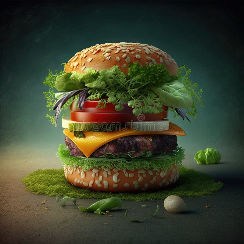 Creative Vegan Burger Concept, Burger Made with Vegetable Ingredients ...