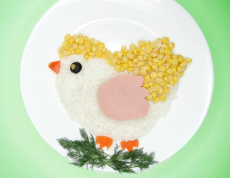 Creative Vegetable Food Dinner Bird Form Stock Photo - Image of ...