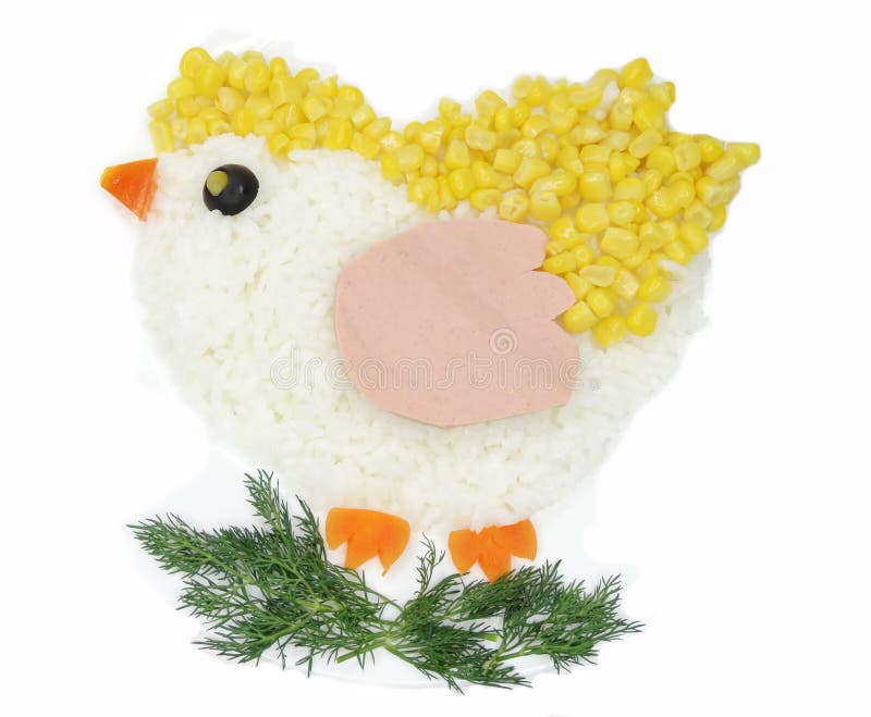 Creative Vegetable Food Dinner Bird Form Stock Photo - Image of cooked ...