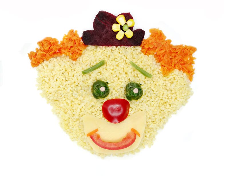 Creative Vegetable Food Dinner Clown Form Stock Photo - Image of ...