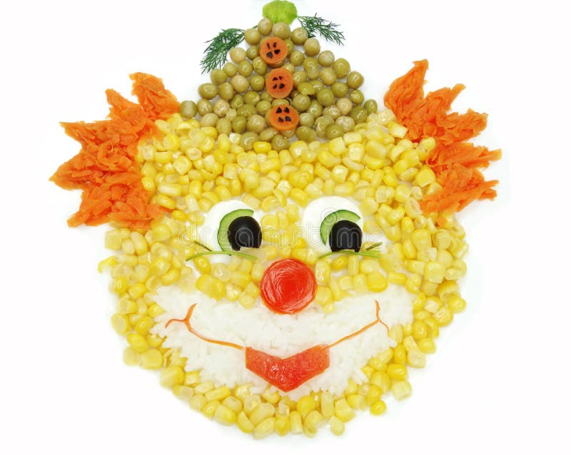 Creative Vegetable Food Dinner Clown Form Stock Image - Image of ...