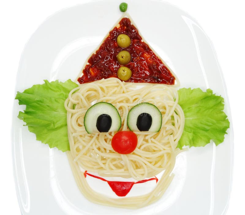Creative Vegetable Food Dinner Clown Form Stock Image - Image of lunch ...