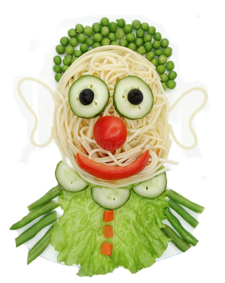 Creative Vegetable Food Dinner Clown Form Stock Photo - Image of face ...