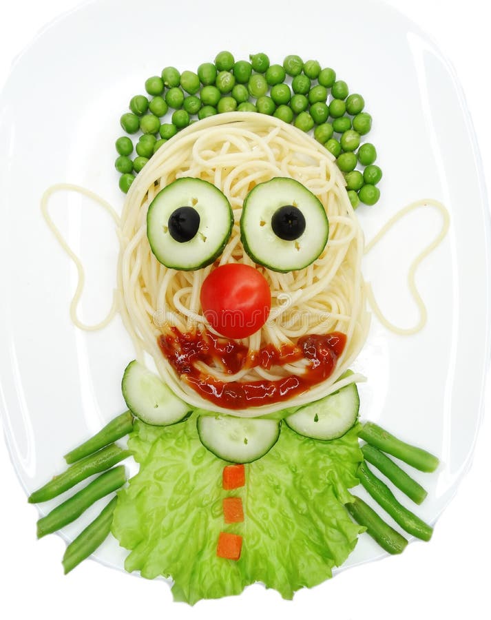 Creative Vegetable Food Dinner Clown Form Stock Photo - Image of green ...