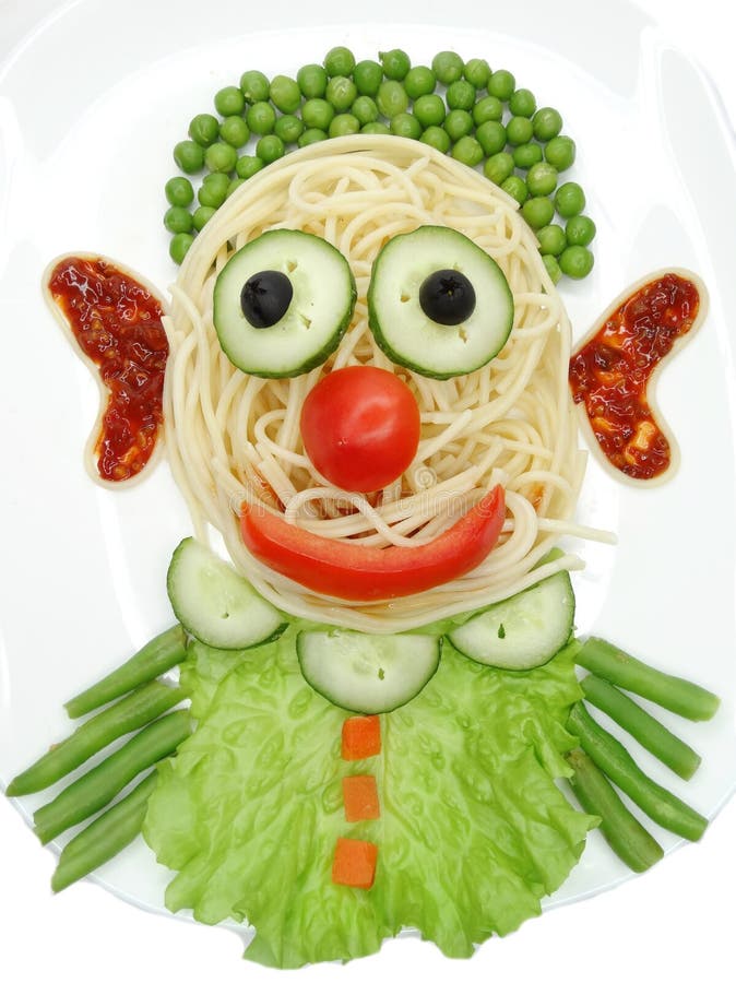 Creative Vegetable Food Dinner Clown Form Stock Photo - Image of ...