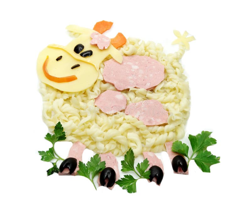 Creative Vegetable Food Dinner Cow Form Stock Image - Image of kinder ...