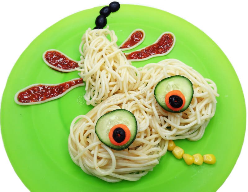 Creative Vegetable Food Dinner Dragonfly Form Stock Photo - Image of ...