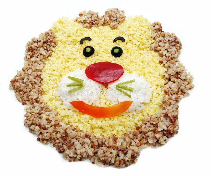 Creative Vegetable Food Dinner Lion Form Stock Photo - Image of kinder ...