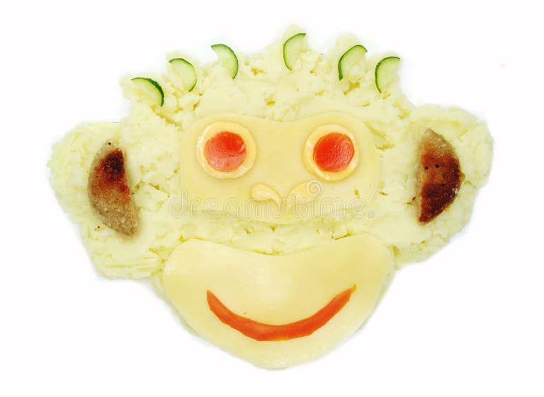 Creative Vegetable Food Dinner Monkey Form Stock Photo - Image of ...