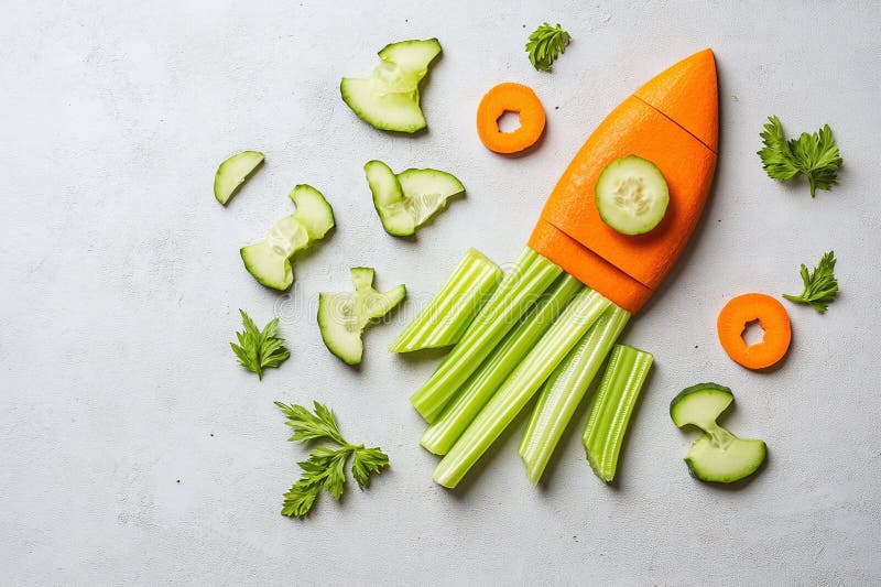 Carrot Rocket Vector Logo Cartoon. Stock Vector - Illustration of ...