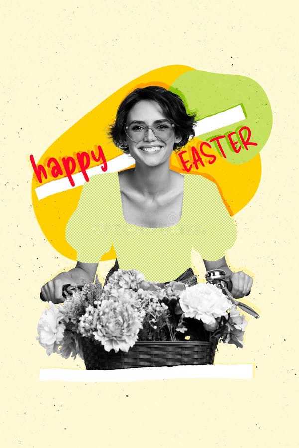 Creative Vertical Photo Collage Young Cheerful Positive Carefree Girl