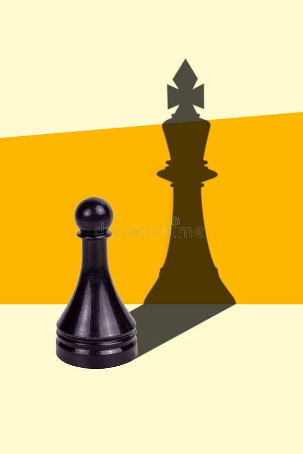 Creative Vertical Poster Collage Black Chess Elements Pawn King Shadow ...