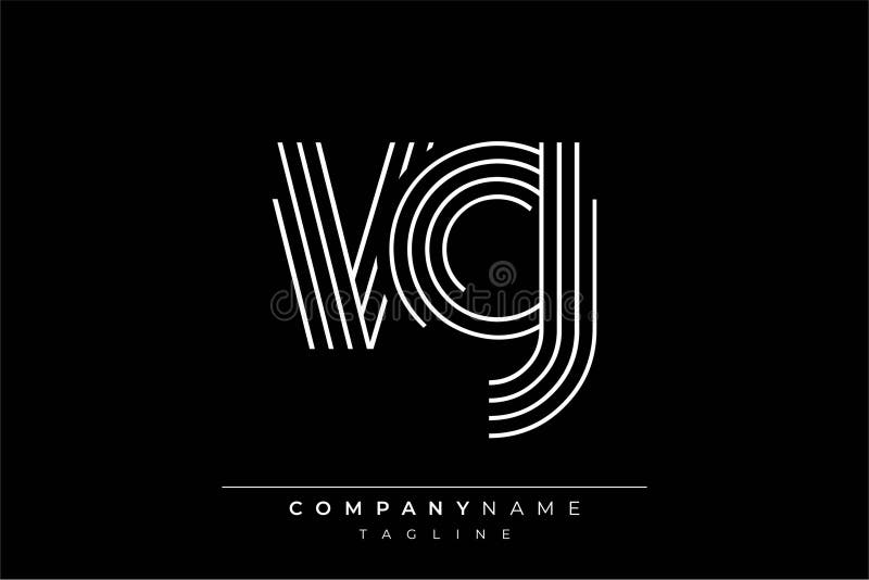 Creative VG Lines Letter Logo Design Stock Vector - Illustration of ...