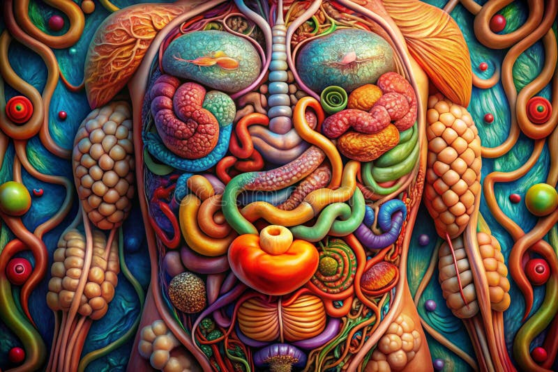 Creative and Vibrant Interpretation of Human Anatomy Highlighting the ...