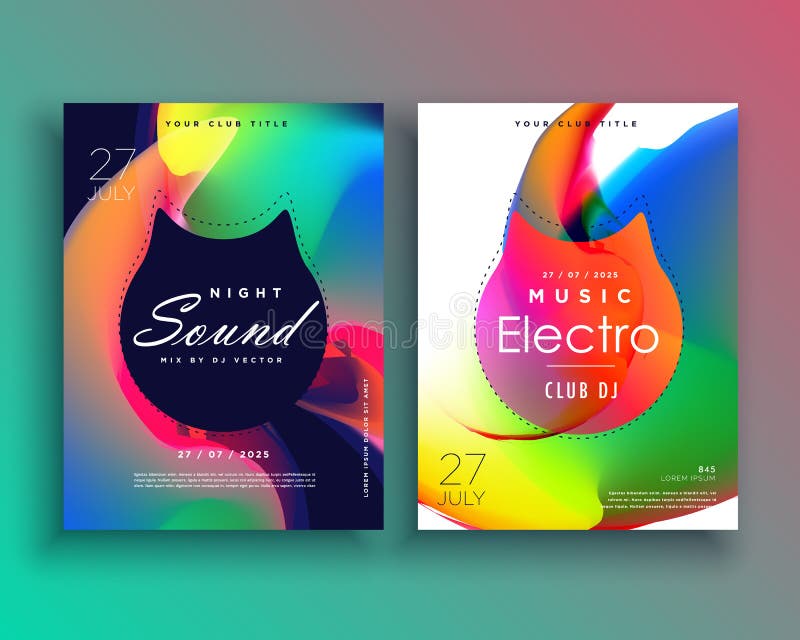 Music Flyer Poster with Colorful Speaker Design Stock Vector ...