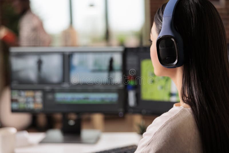 Creative Videographer Editing Movie Footage Stock Photo - Image of edit ...