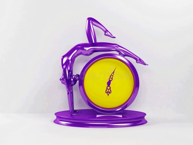Creative Violet and Yelllow Clock Stock Illustration - Illustration of ...